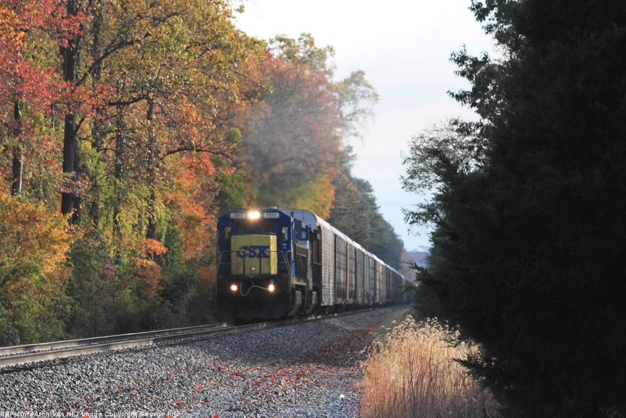 CSX 7517 and train Q217